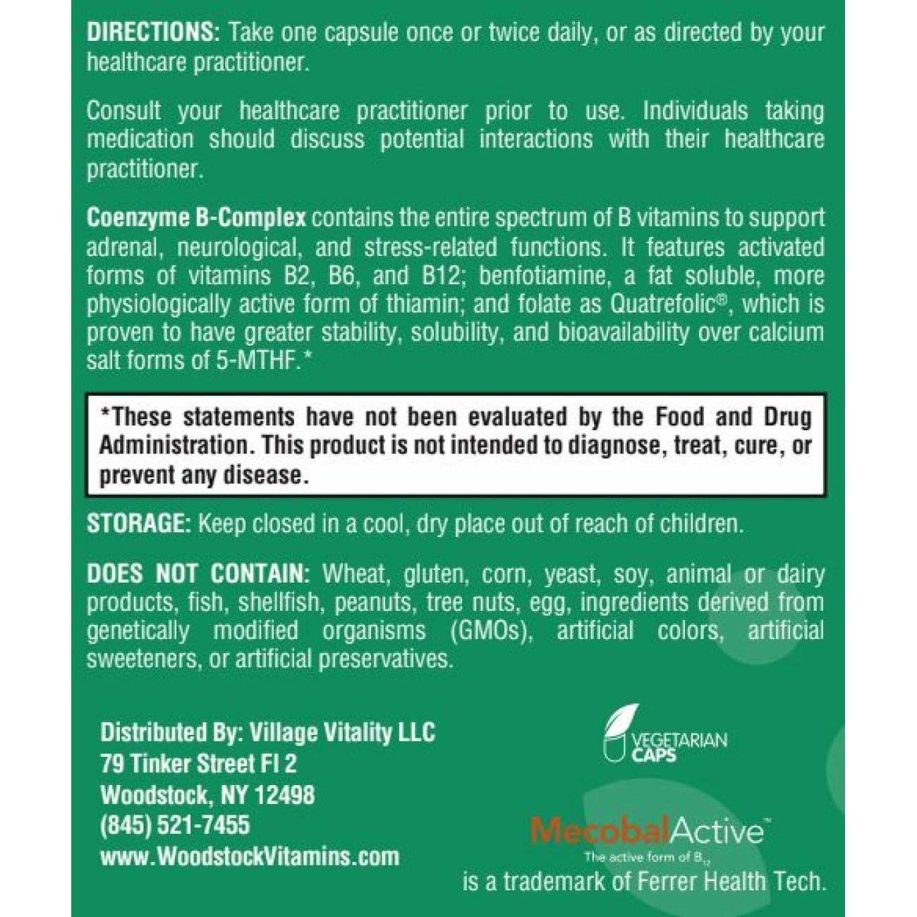 Coenzyme B-Complex Supplement | Bioavailable B Vitamin Blend