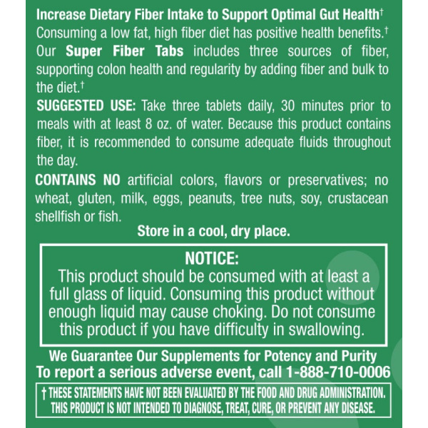 Super Fiber Tabs - 100 Tablets