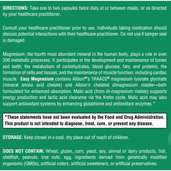 Easy Magnesium | Bioavailable, Chelated Magnesium Supplement